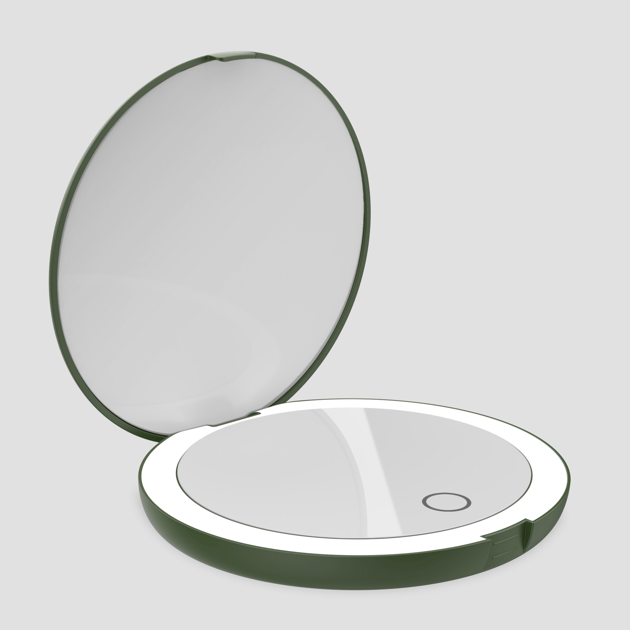 Forest Green LED Compact Mirror with 7x Magnification | COMPACT 2.0